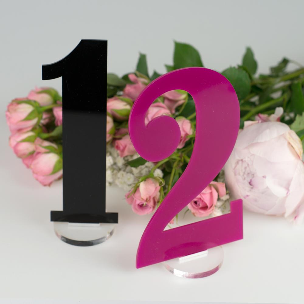 Acrylic Laser Cut Table Numbers With Stand Custom Wedding Numbers Bridal