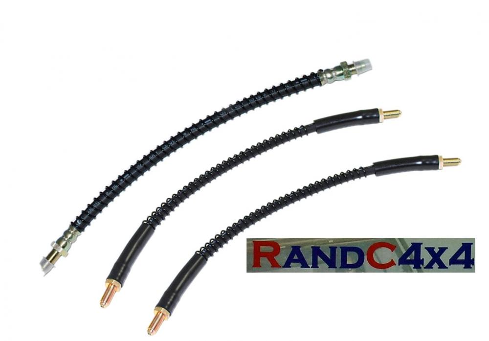 NRC9455 2x NRC7874 Land Rover Defender Front & Rear Brake Hose Flexi ...
