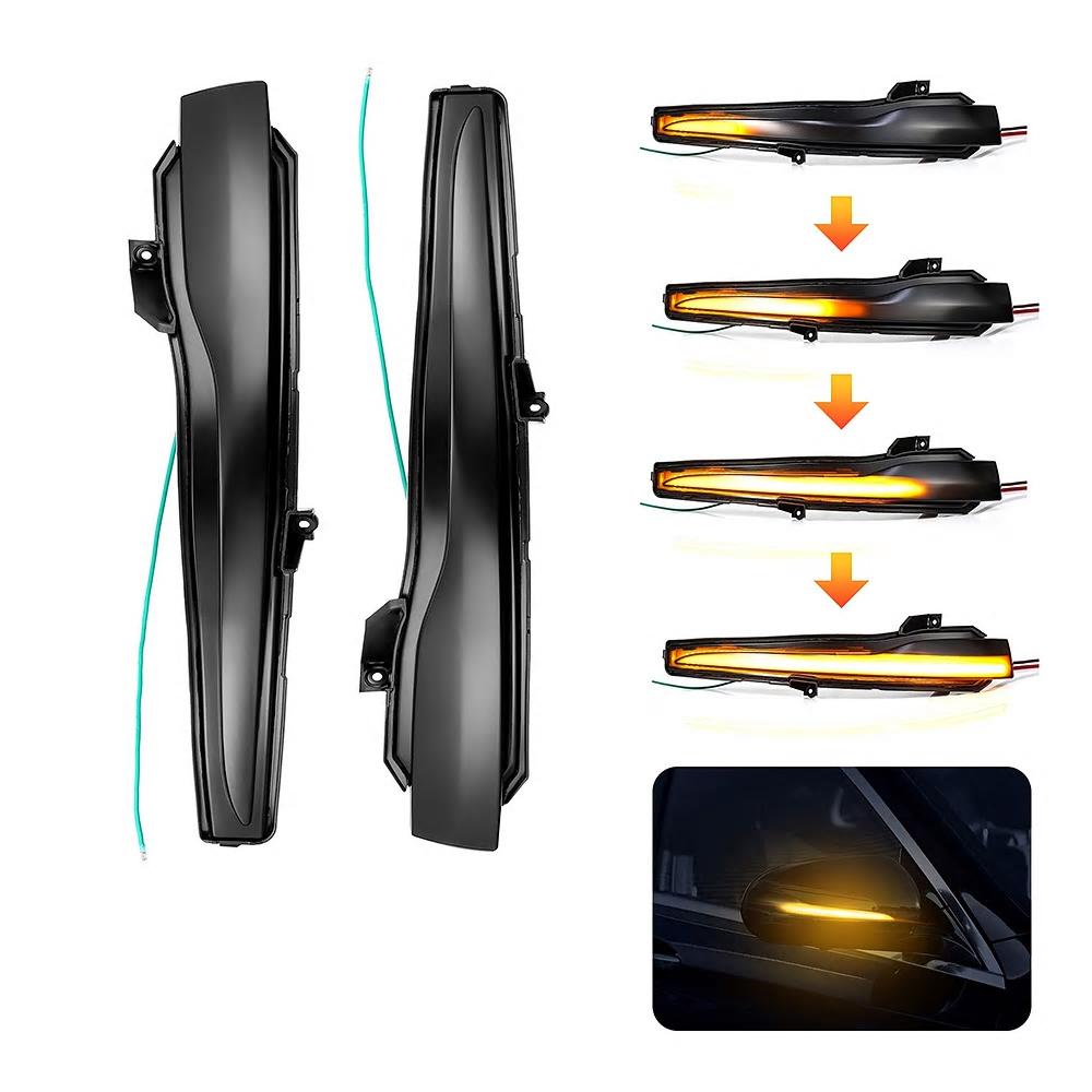 2 X Dynamic Amber Led Wing Mirror Indicator Lights For Mercedes C Class ...
