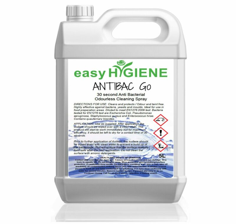 30sec ANTIBAC GO 5 Litre FOOD SAFE Antibacterial Bactericidal Surface ...