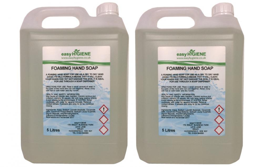 10L FOAMING Liquid Hand Soap 2x 5L bulk fill for FOAM dispensers Non ...