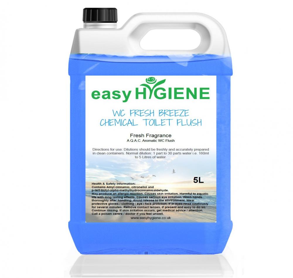 FRESH BREEZE FLUSH 5L CHEMICAL TOILET fluid Cleaner Portable BLUE rinse ...