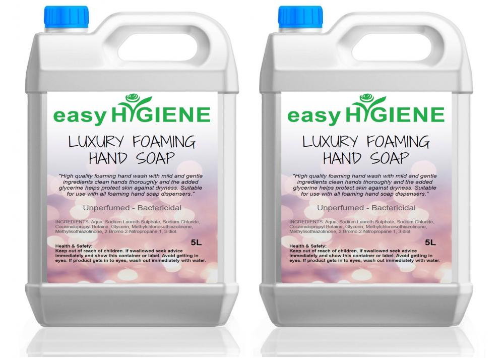10L FOAM SOAP Liquid Hand Soap 2x 5L FOAMING ANTIBACTERIAL Non Perfumed ...