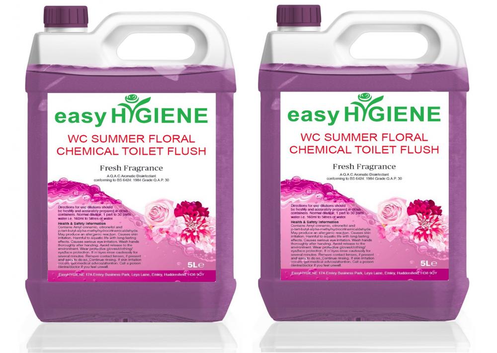 SUMMER FLORAL FLUSH 10L CHEMICAL TOILET fluid Cleaner Portable PINK ...