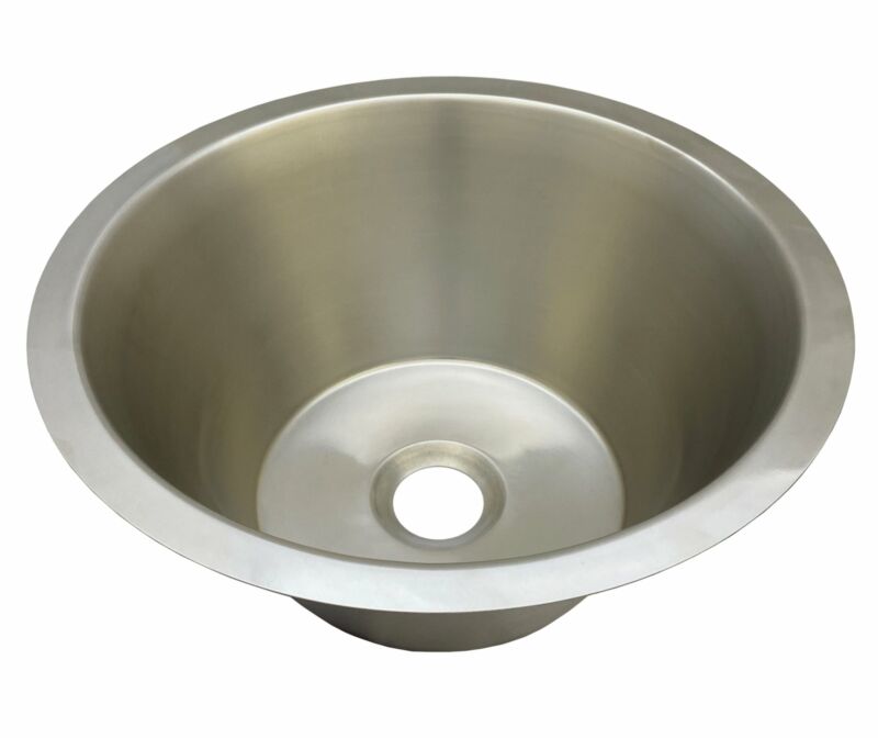 S34R ROUND Counter Top Sunk Inset Stainless Steel HAND WASH BASIN Sink ...