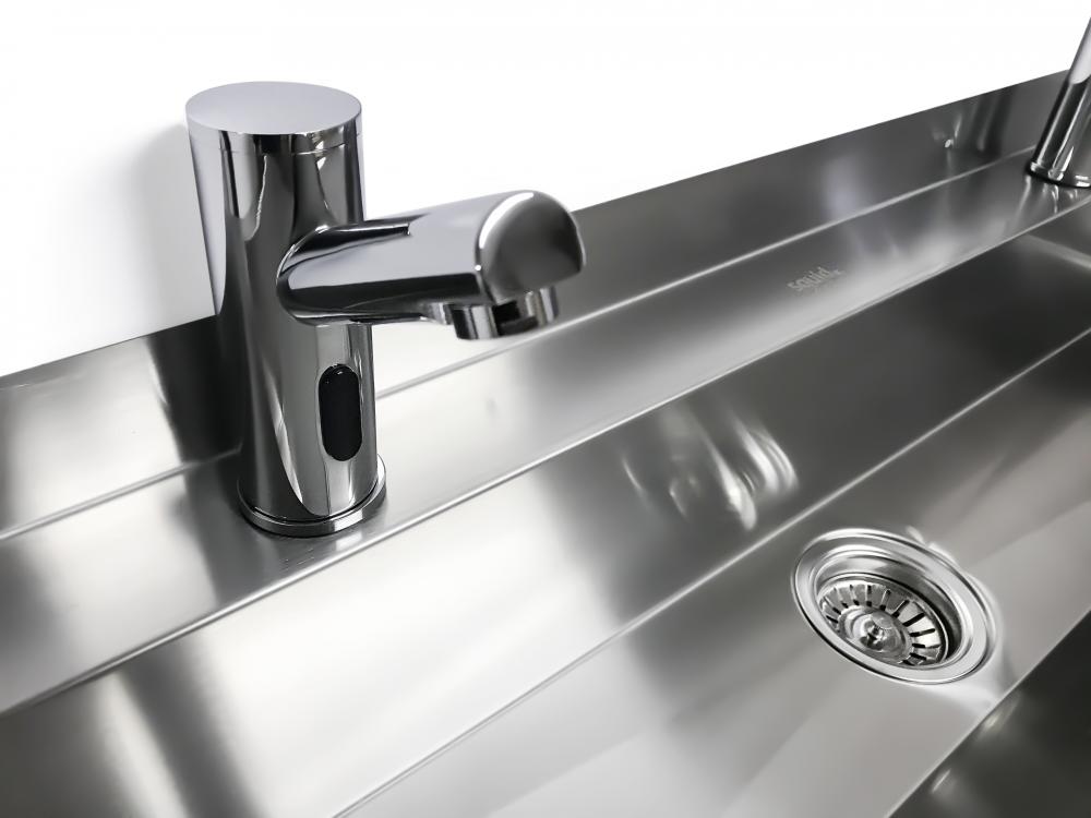SQUID 1200 TROUGH Hand Wash SINK SENSOR MIXER TAPS Stainless Steel Wall ...