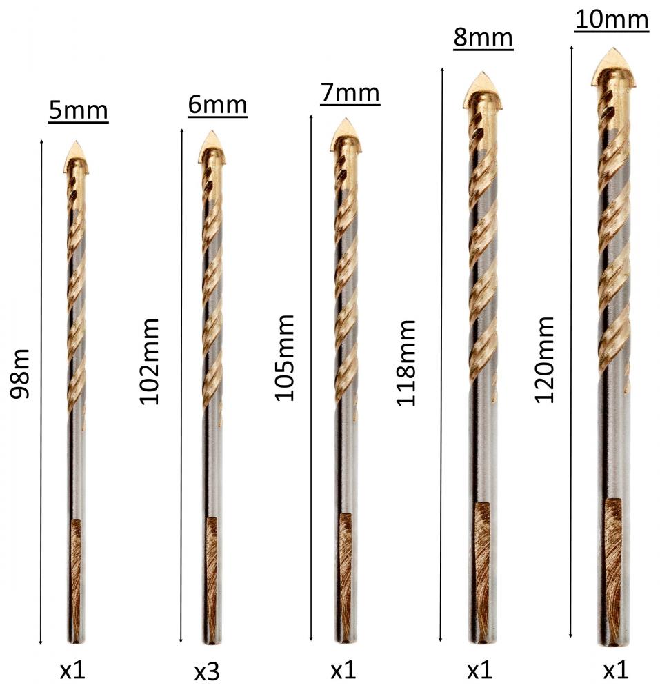 Saxton 7pc Multi-Material Tile Drill Bits Set for Ceramic Porcelain ...