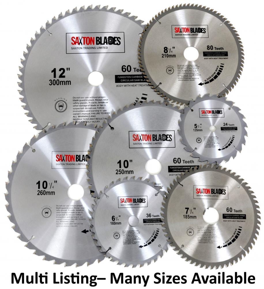 Saxton TCT Circular Wood Saw Blades 135mm to 300mm for Bosch Makita ...