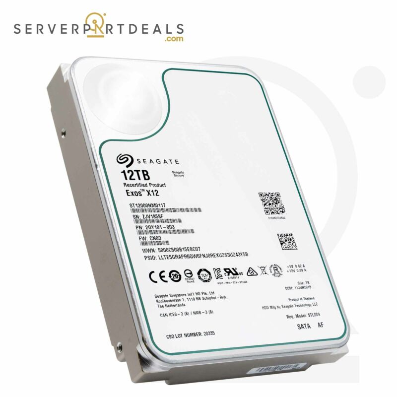 Seagate Exos X12 12TB 7200 RPM SATA 6Gb/s 3.5" Enterprise HDD ...