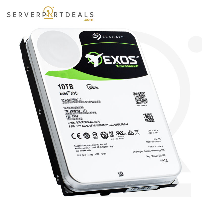 Seagate Exos X16 10TB SATA 6Gb/s 7.2K 3.5" Enterprise Hard Drive ...
