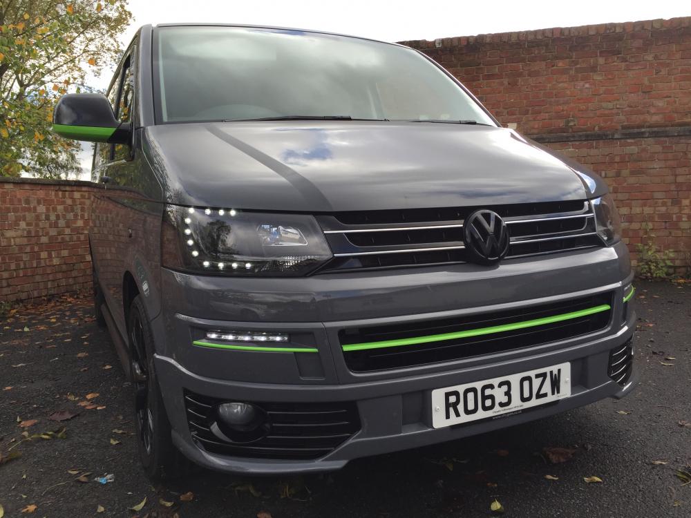 For VW T5 Transporter Lower Sportline Front Spoiler Splitter PU Plastic ...