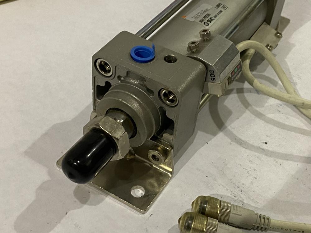 SMC PNEUMATIC CYLINDER # MDBL50-100-P4DWSC 100mm STROKE with 2 SENSORS ...