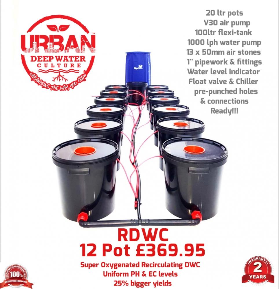 Urban Rdwc 20l Hydroponic 12 Pot System W Flexi Tank Not Alien Iws Rush