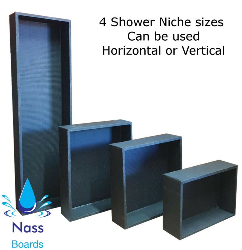 Shower Niche 4 Sizes Tileable Shelf Wet Room Recess, Free 5m Tape - No ...
